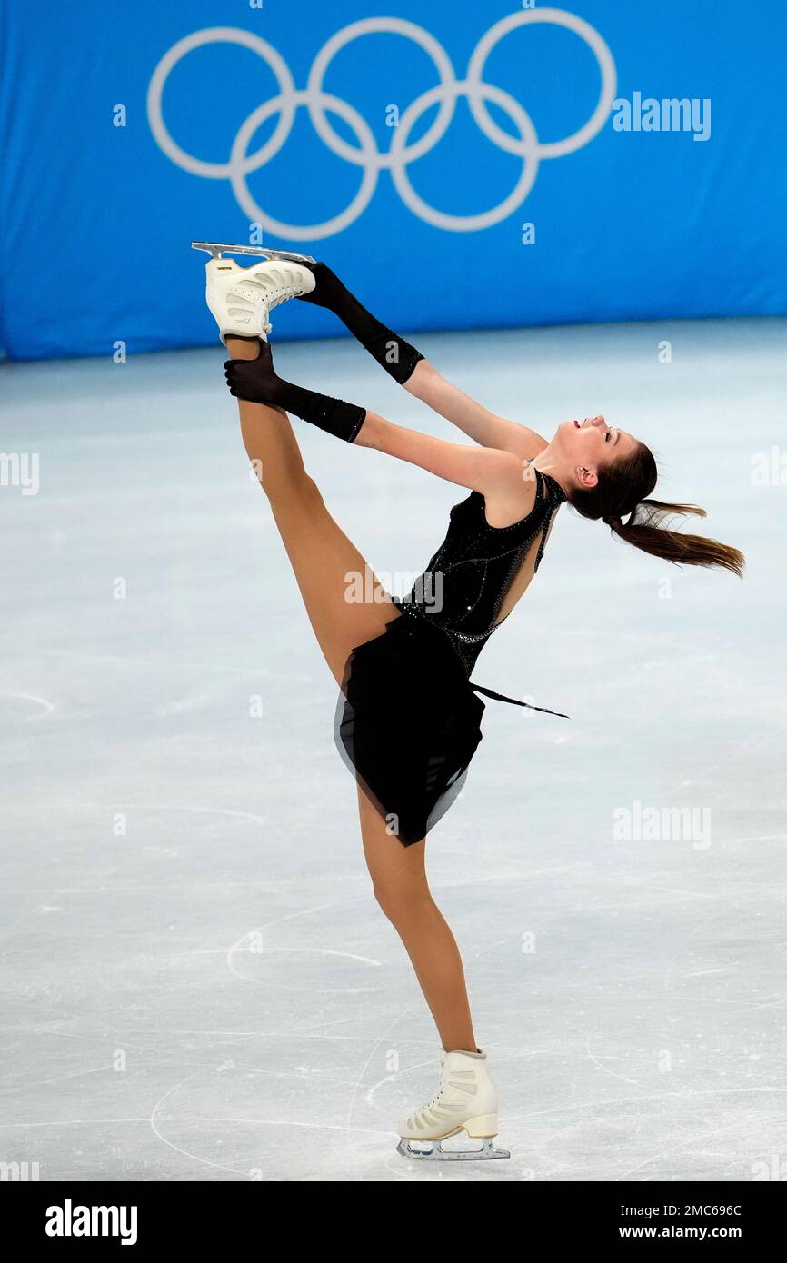 Viktoriia Safonova, of Belarus, competes in the women's free skate ...