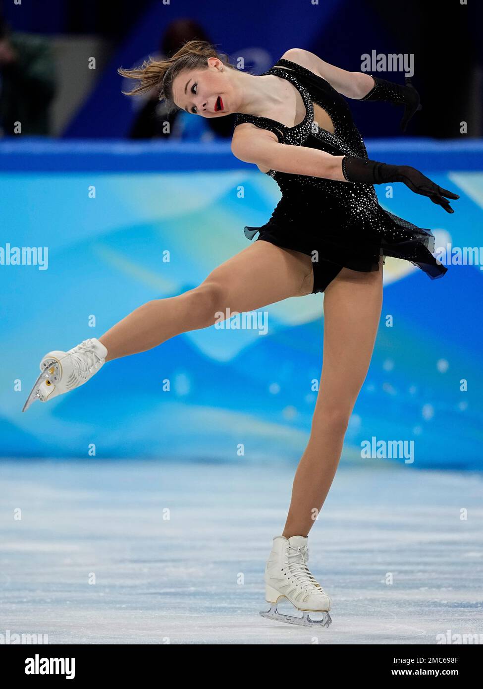 Viktoriia Safonova, of Belarus, competes in the women's free skate ...