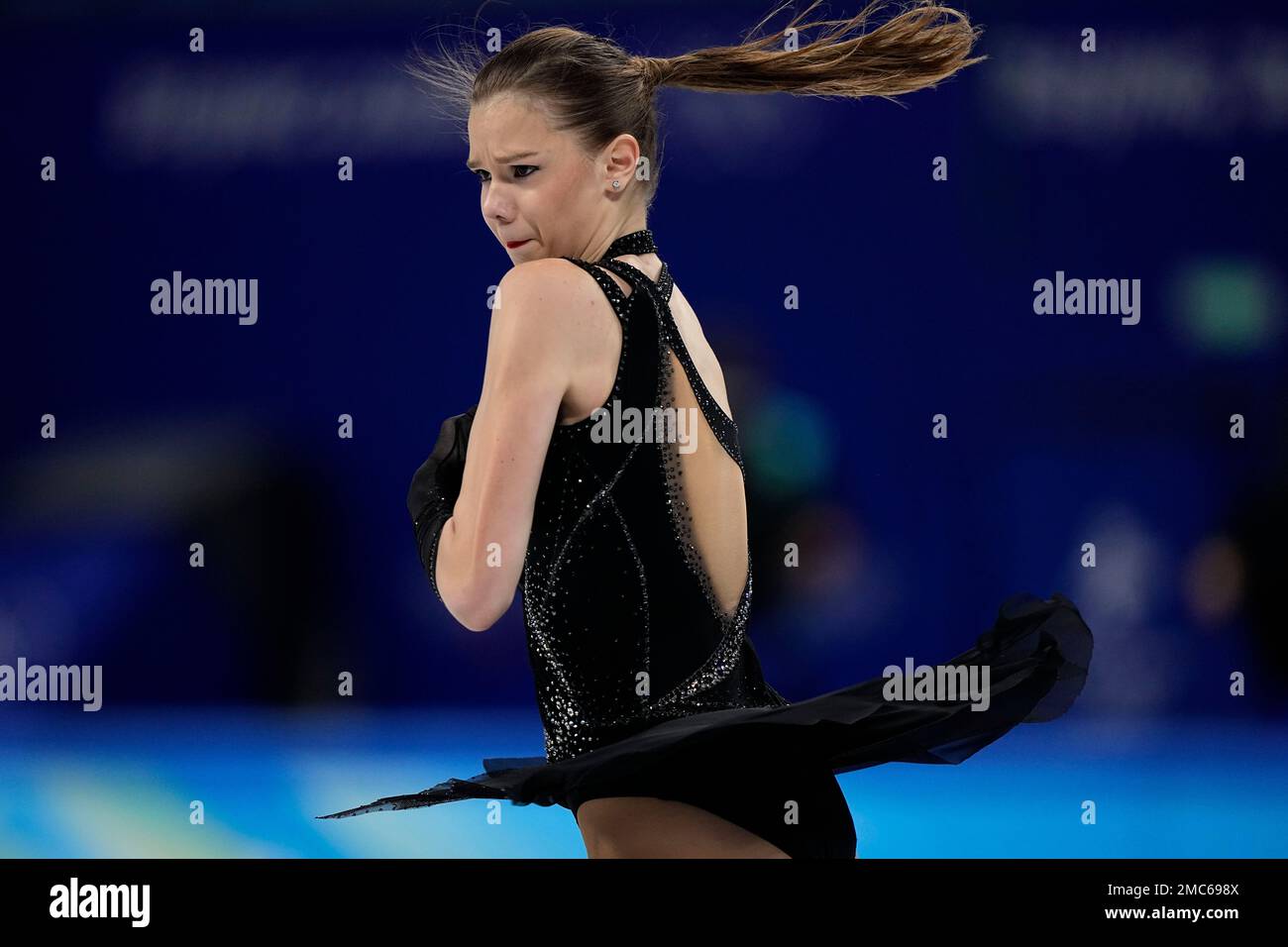 Viktoriia Safonova, of Belarus, competes in the women's free skate ...