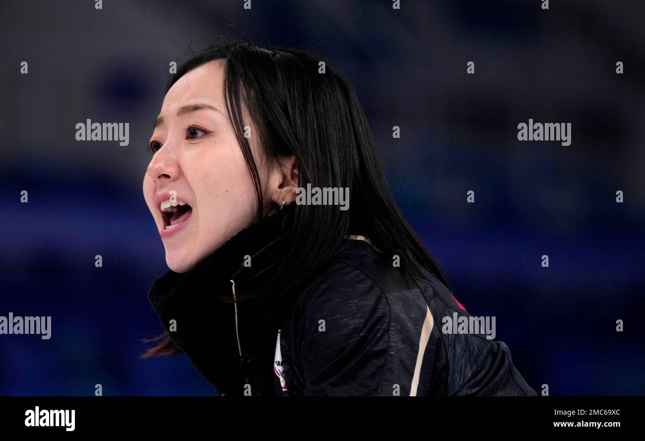 Japan's Satsuki Fujisawa, directs her teammates, during the women's ...