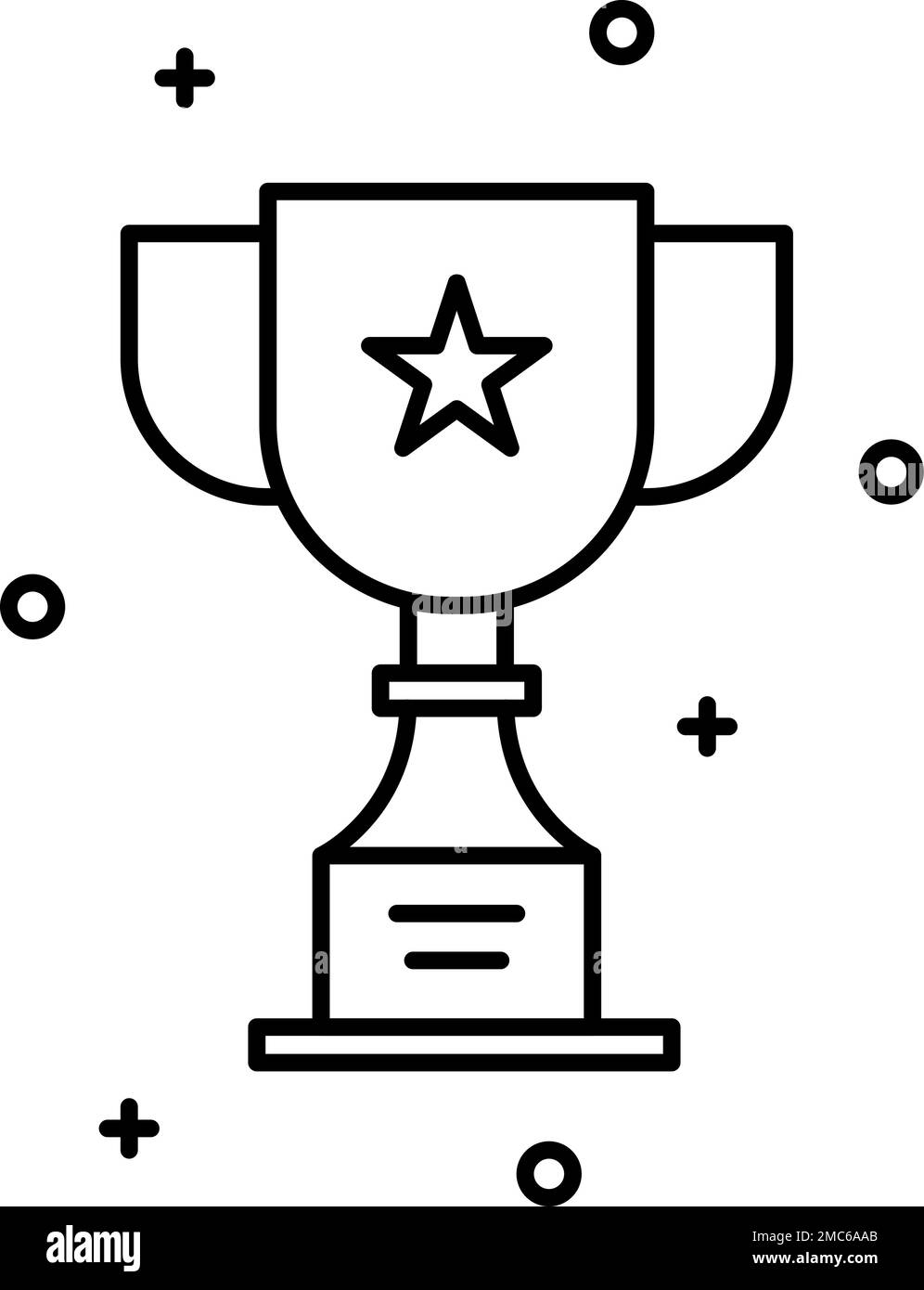 Trophy vector icon on transparent background. Outline Trophy vector ...