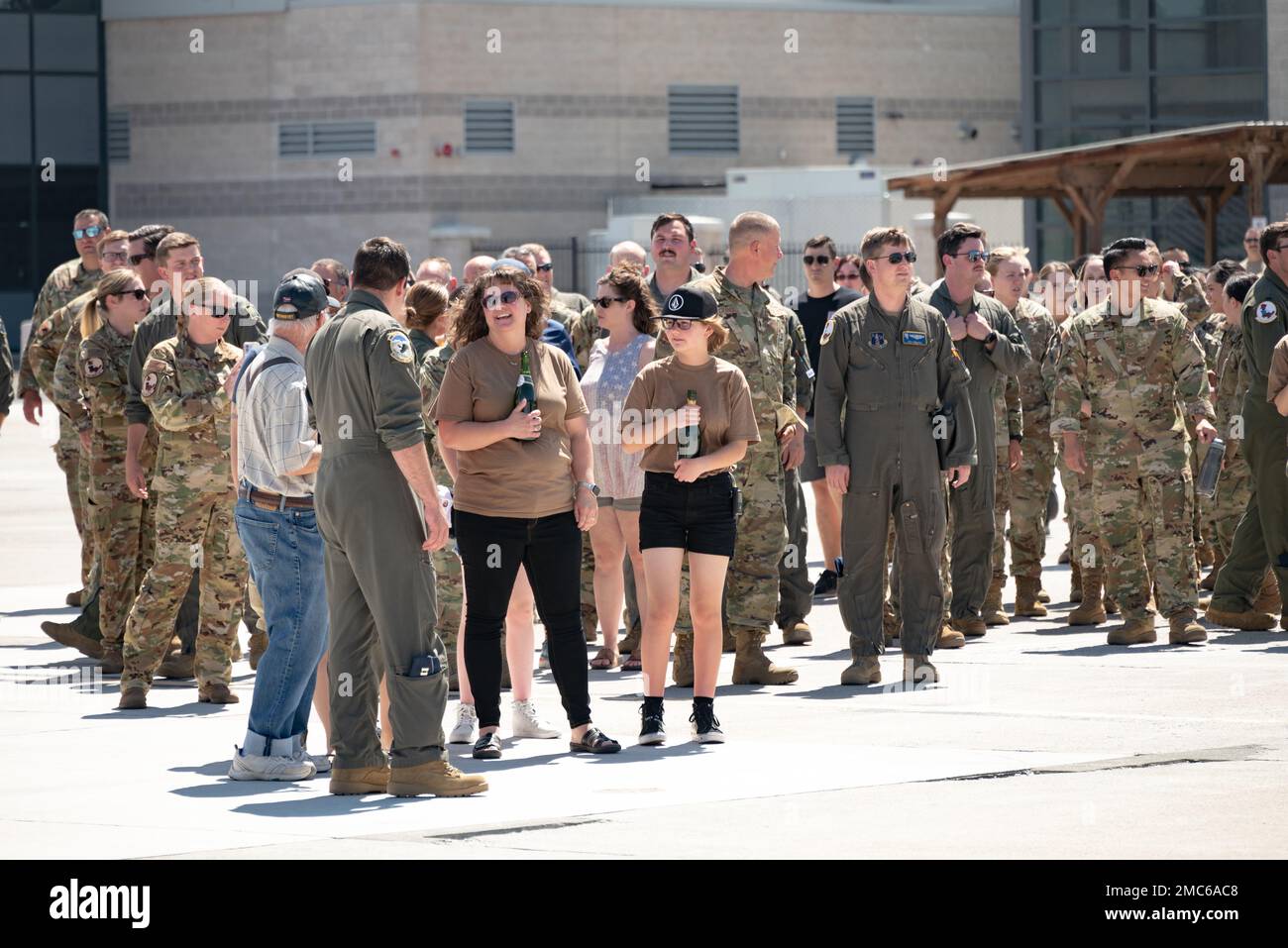 Family and friends of Lt. Col. Todd Hudson, 152nd Airlift Wing Chief of ...