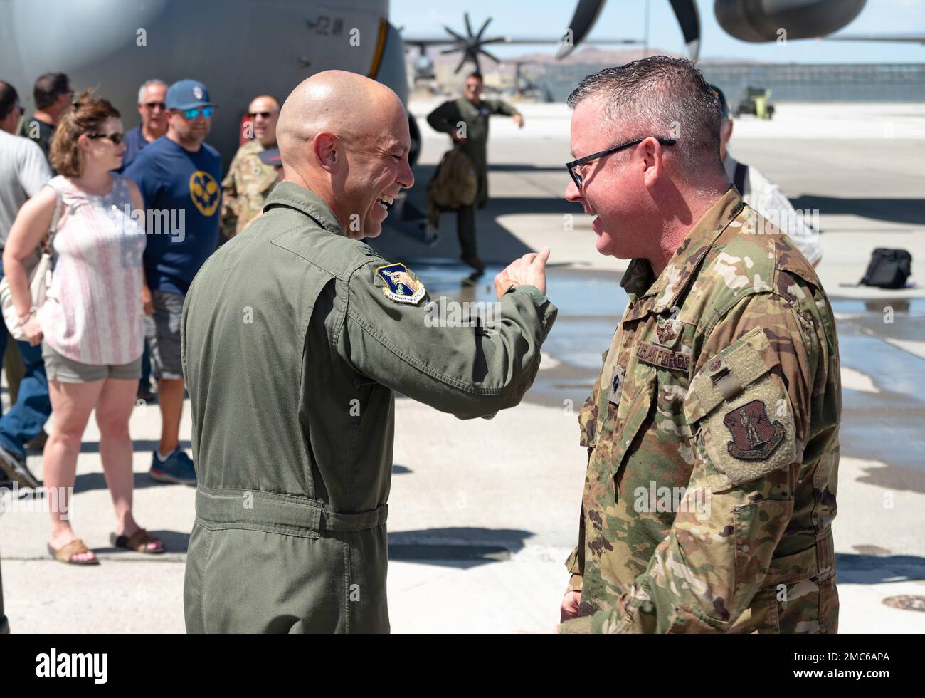 Family and friends congratulate Lt. Col. Todd Hudson, 152nd Airlift ...