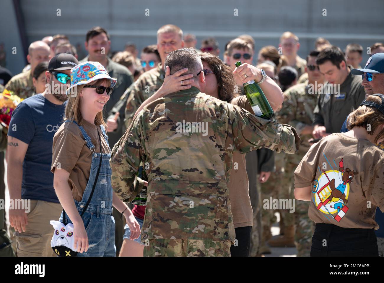 Family and friends congratulate Lt. Col. Todd Hudson, 152nd Airlift ...