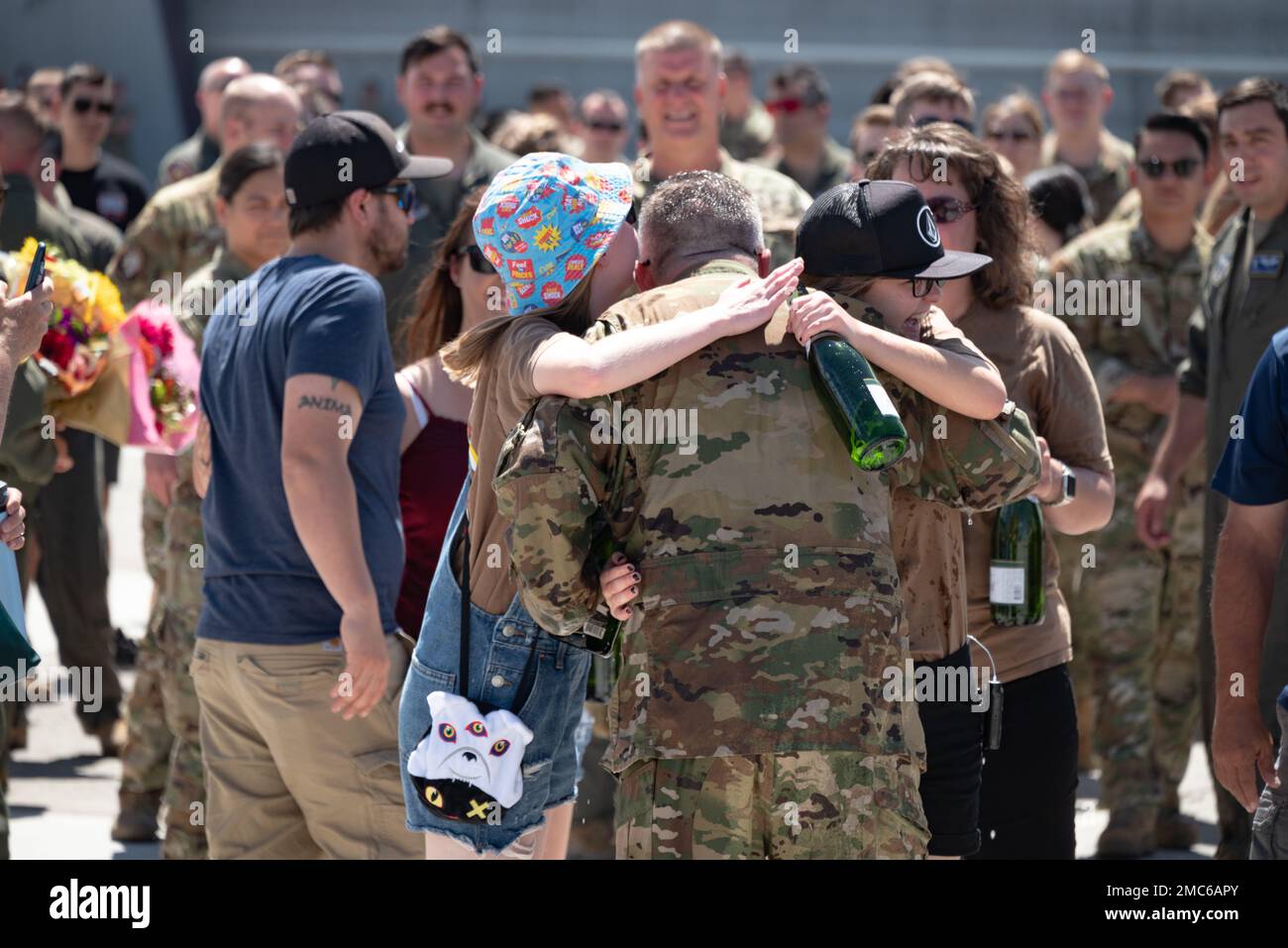Family and friends congratulate Lt. Col. Todd Hudson, 152nd Airlift ...