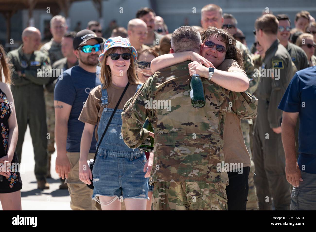 Family and friends congratulate Lt. Col. Todd Hudson, 152nd Airlift ...