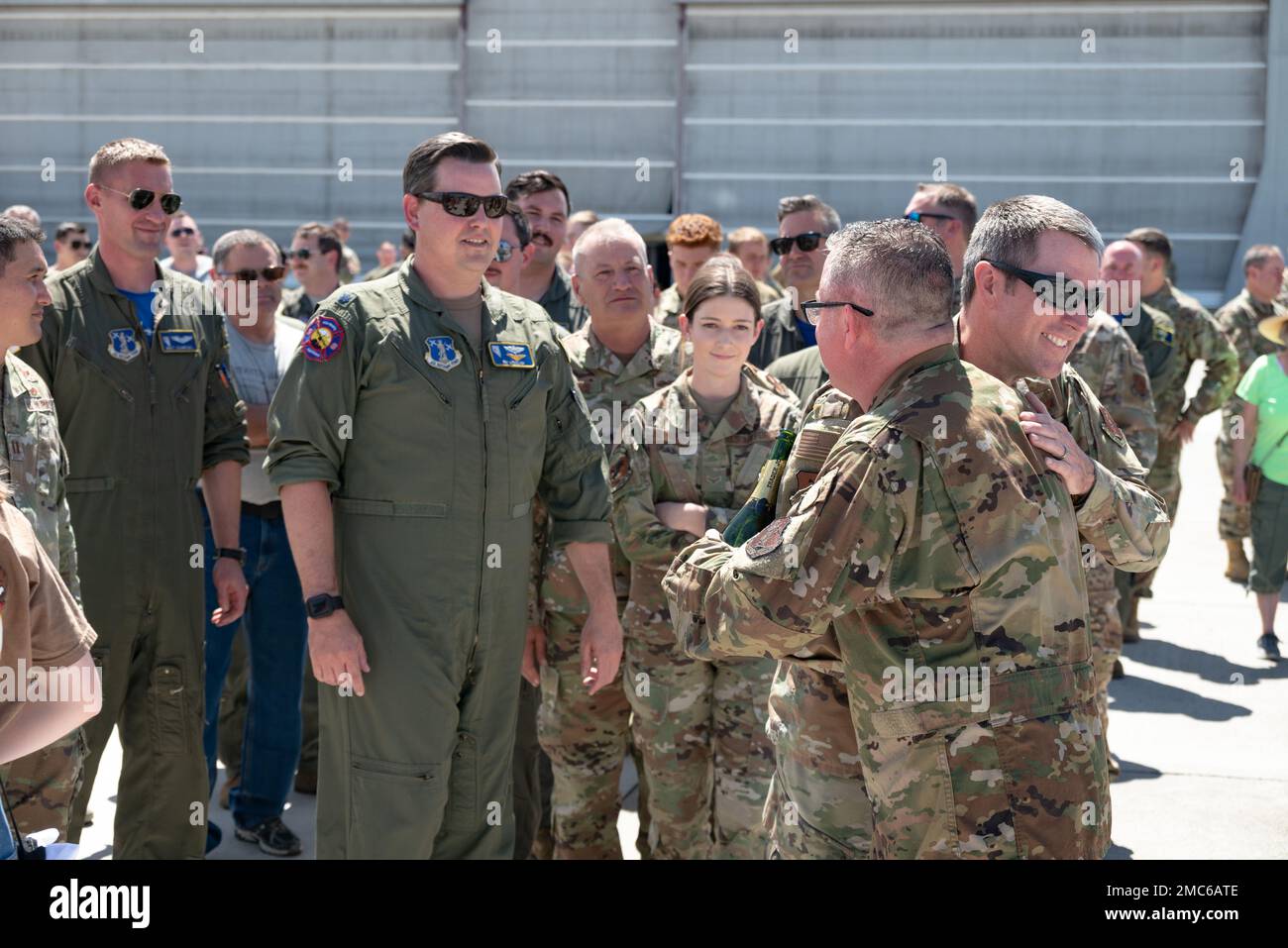 Family and friends congratulate Lt. Col. Todd Hudson, 152nd Airlift ...