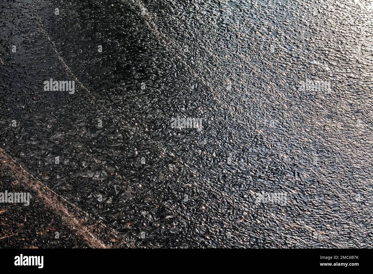 Frozen lake, structures of the water surface Stock Photo - Alamy
