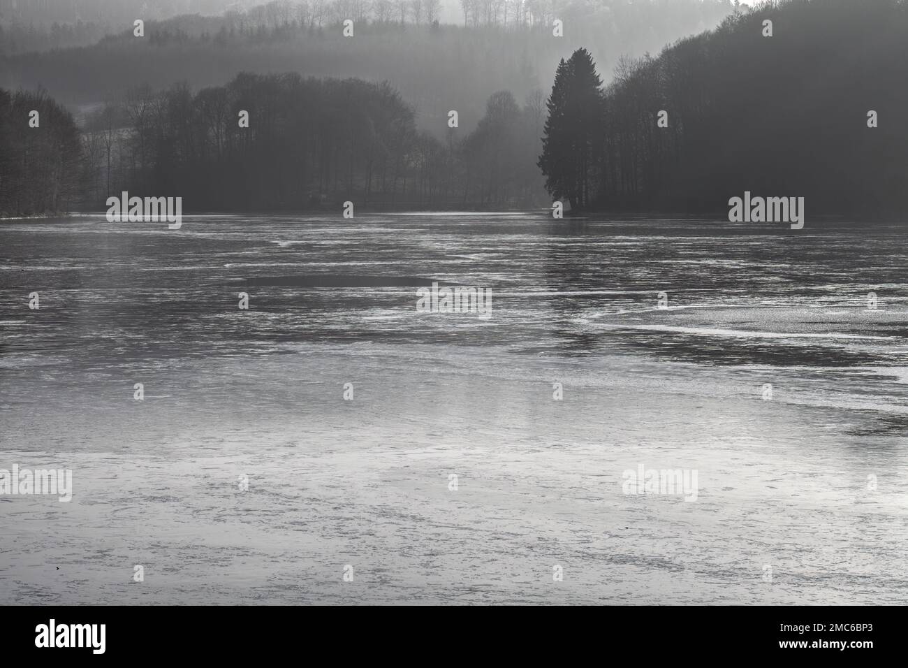 Frozen lake, structures of the water surface Stock Photo - Alamy