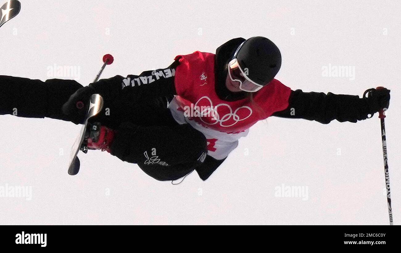 New Zealand's Anja Barugh competes during the women's halfpipe ...