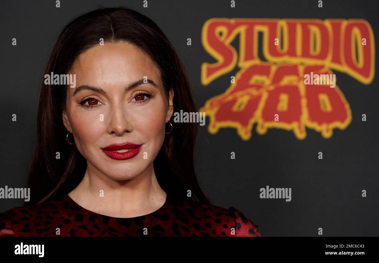 Whitney Cummings, a cast member in "Studio 666," poses at the premiere ...