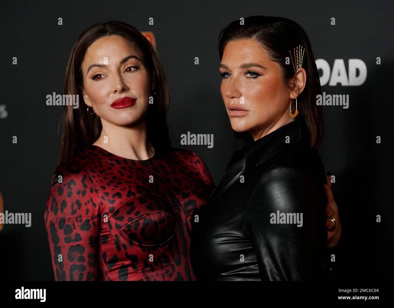 Whitney Cummings, left, a cast member in "Studio 666," and singer Kesha ...