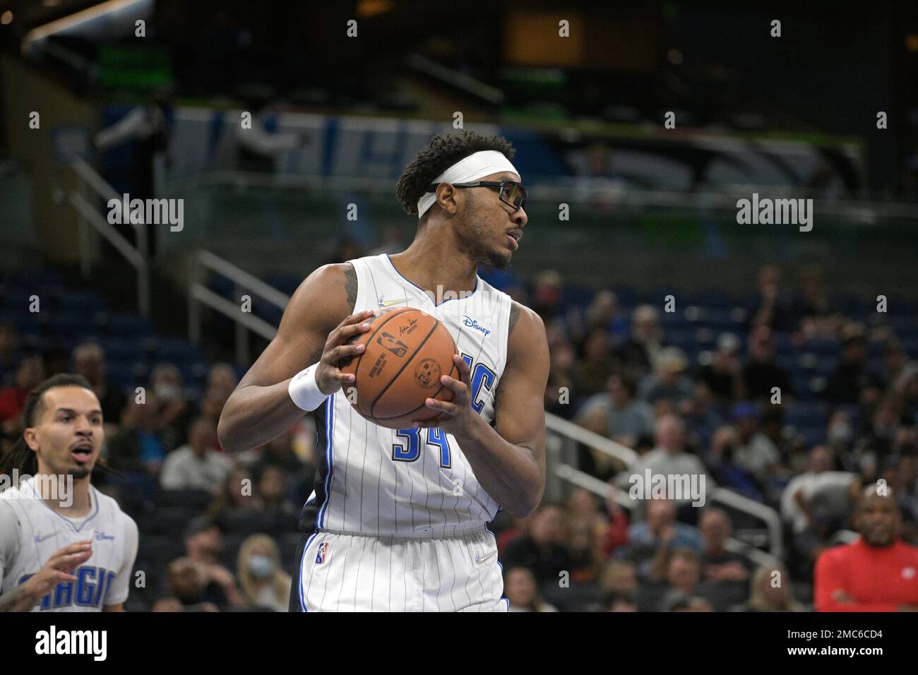 Orlando Magic center Wendell Carter Jr. (34) grabs a rebound during the ...