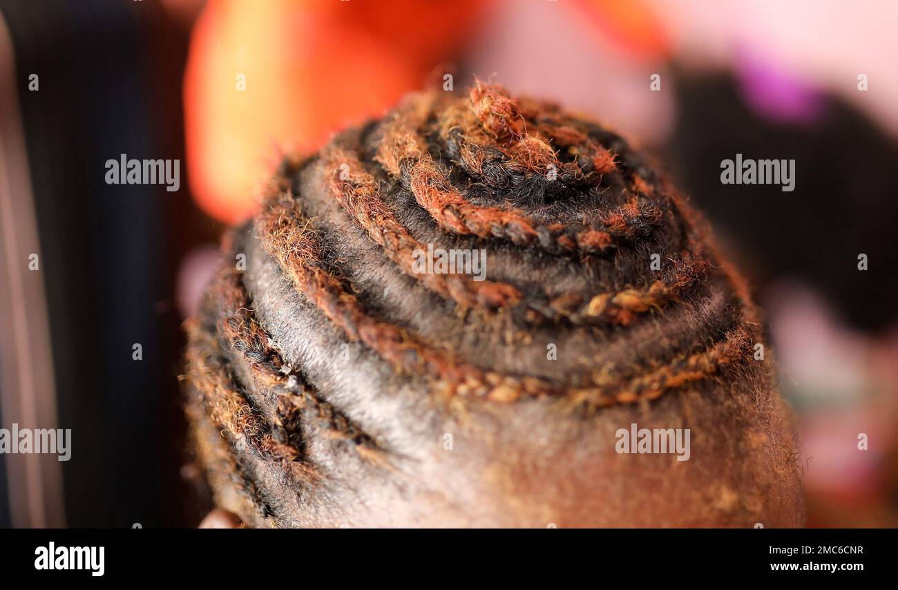 Making African braids in Ndola, Zambia on January 21, 2023 African ...