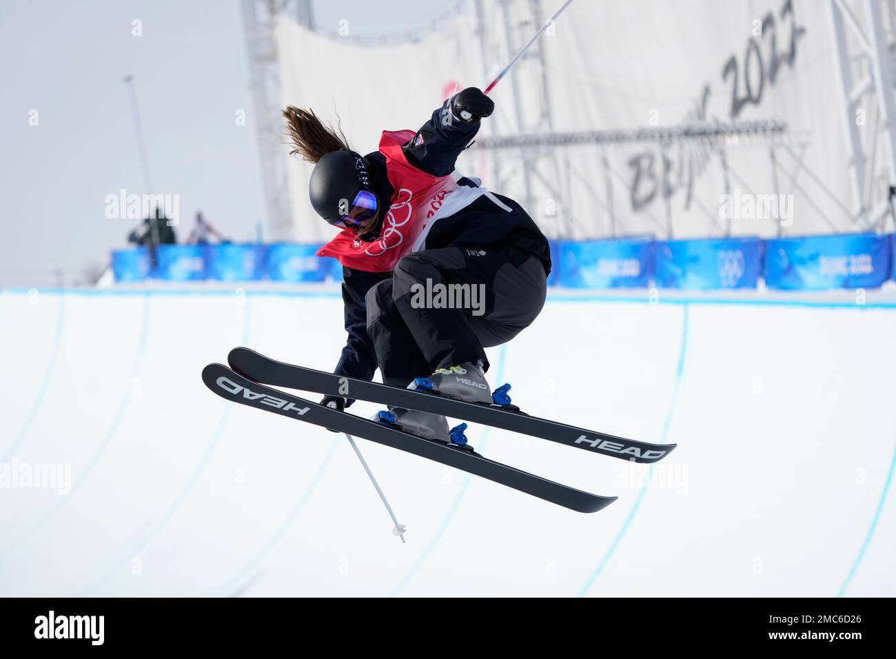 Britain's Zoe Atkin competes during the women's halfpipe qualification ...