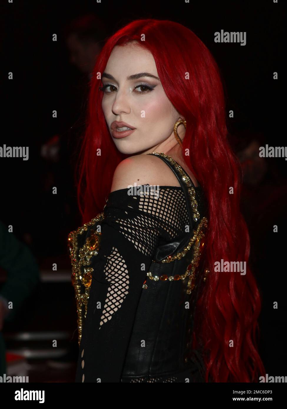 Ava Max attends the NYFW Fall/Winter 2022 The Blonds fashion show at ...