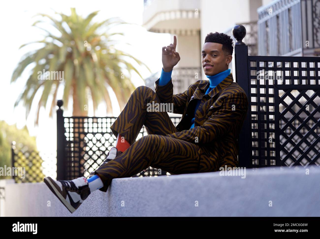 Jabari Banks poses for a portrait to promote the television series "Bel ...