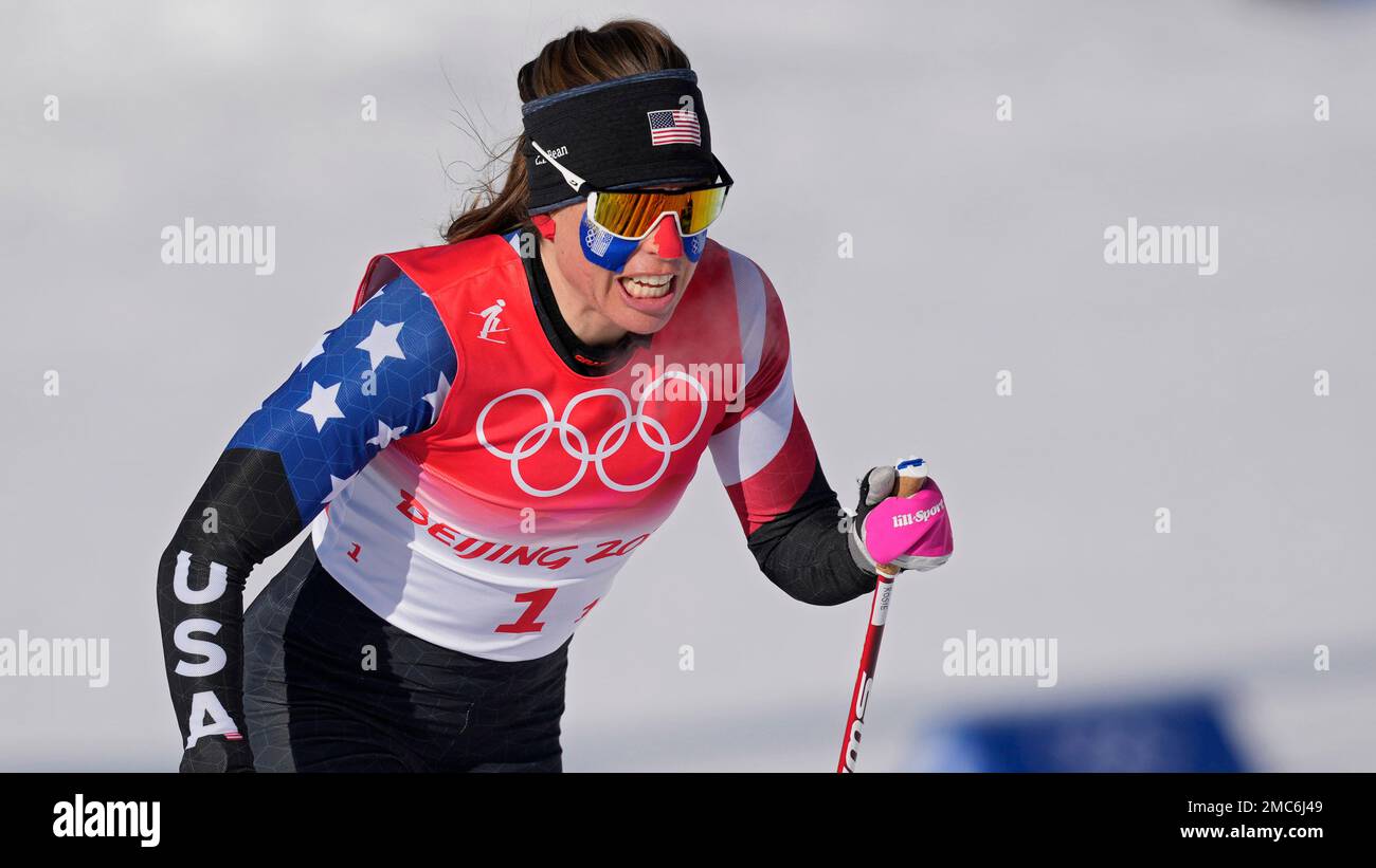 Rosie Brennan competes during the women's team sprint classic cross ...