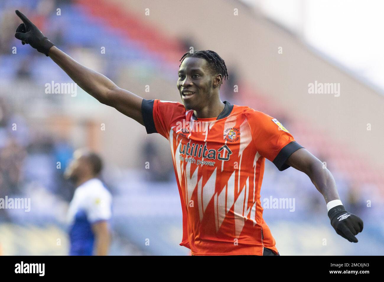Elijah Adebayo of Luton Town celebrates his goal to make it 0-2 during ...