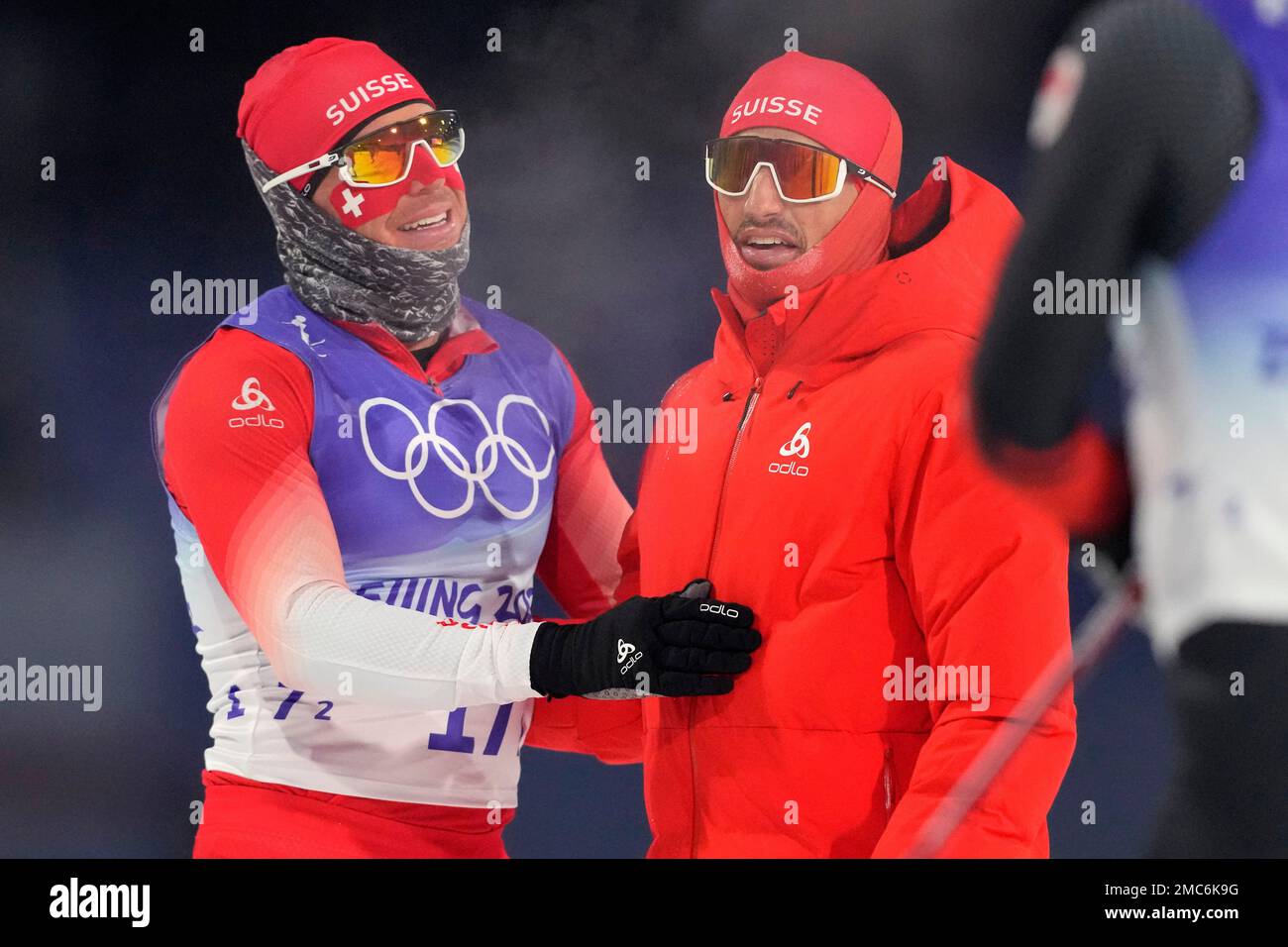 Jovian Hediger, of Switzerland, left, and Jonas Baumann, of Switzerland ...