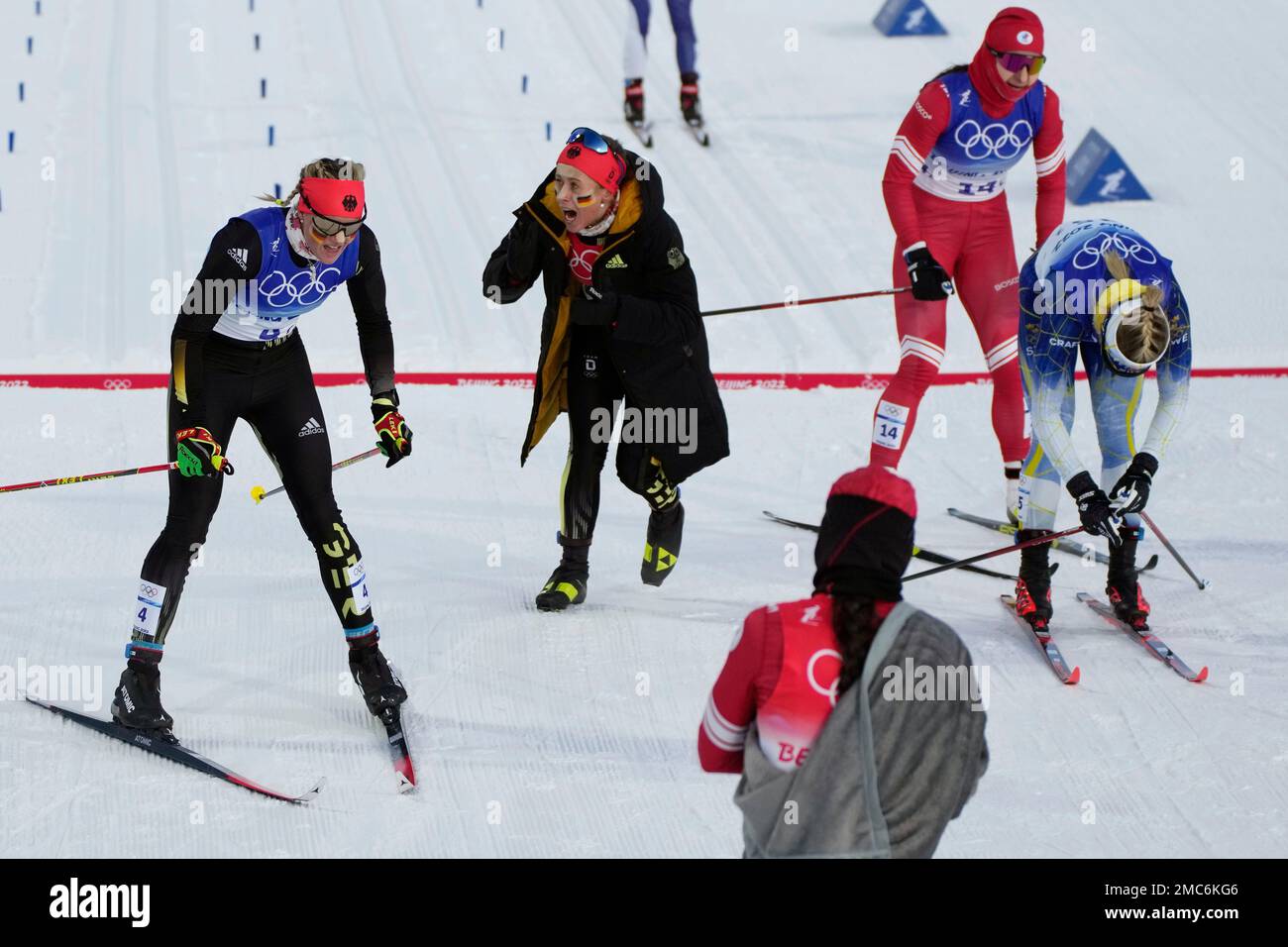 Victoria Carl, of Germany, left, and Katharina Hennig, of Germany ...