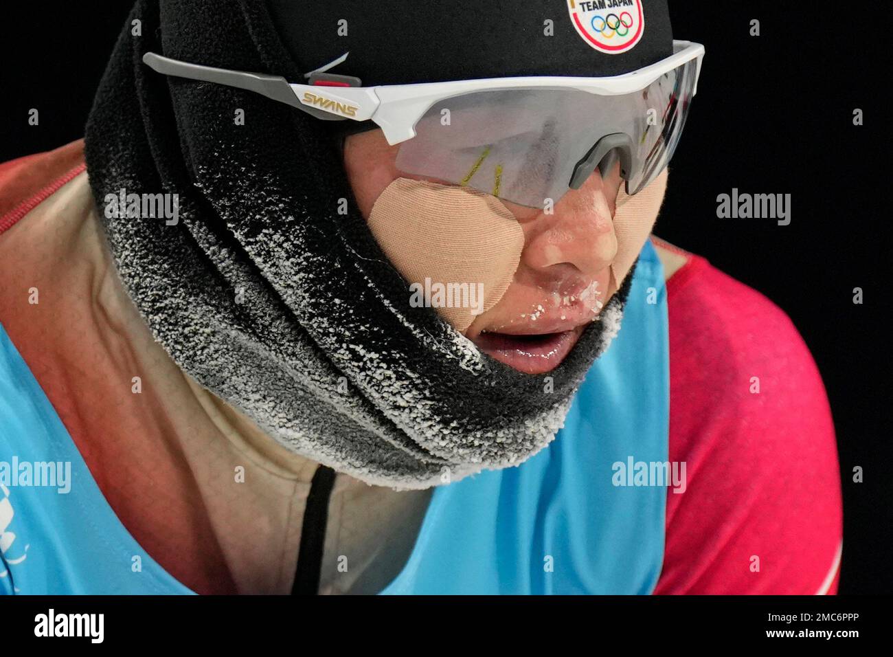 Japan's Ryota Yamamoto reacts after finishing the cross-country skiing ...