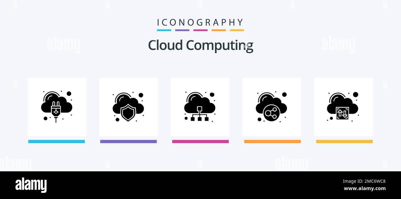 Cloud Computing Glyph 5 Icon Pack Including technology. cloud. share. activity. Creative Icons ...