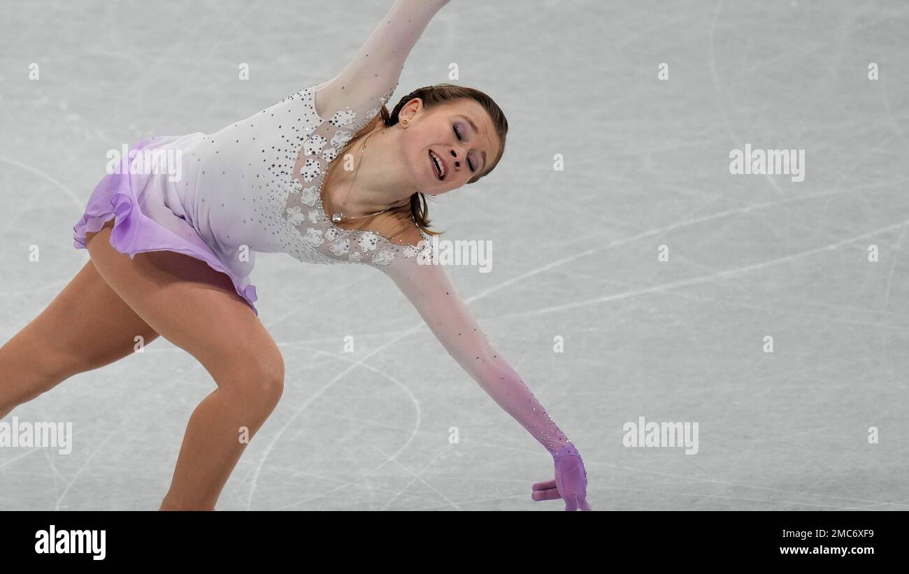Ekaterina Kurakova, of Poland, competes in the women's short program ...