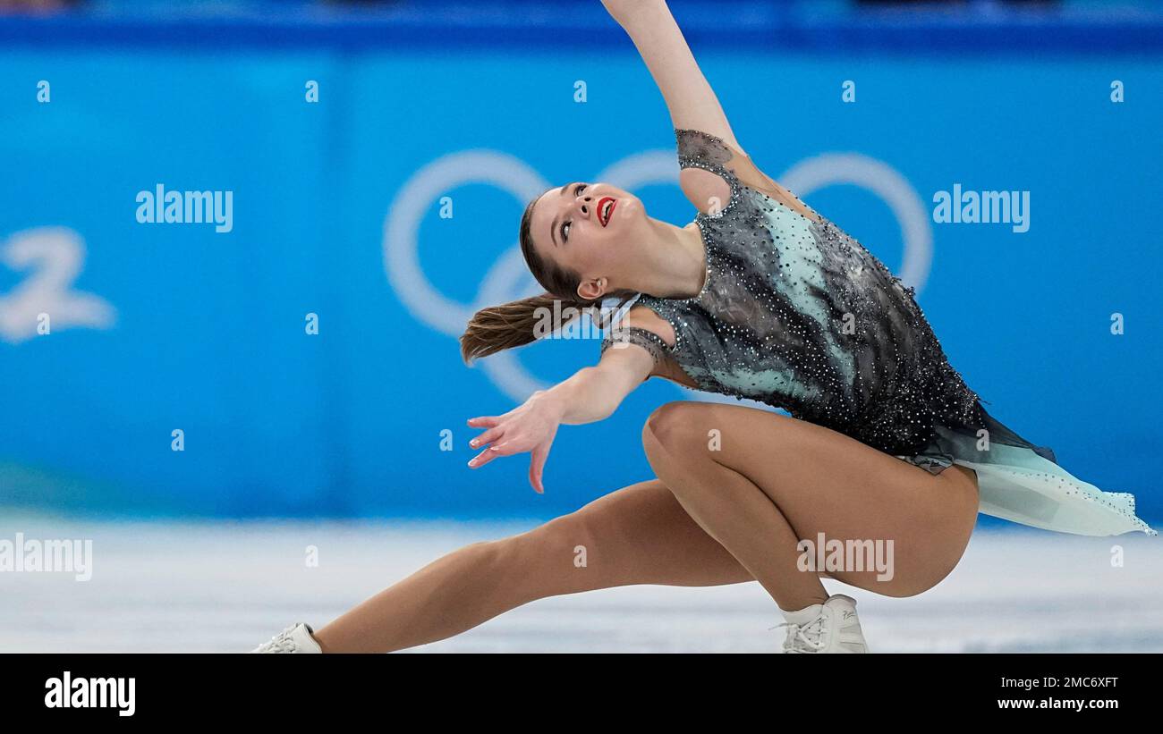 Viktoriia Safonova, of Belarus, competes in the women's short program ...