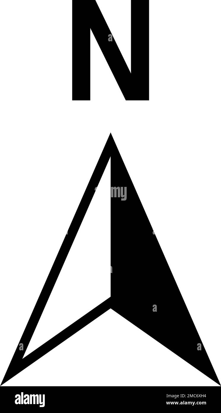 Basic North Arrow Mark Sign Symbol Icon for Map Orientation. Vector ...