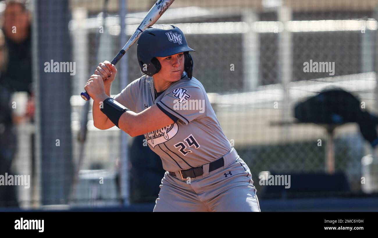 North Florida infielder Savannah Channell (24) bats during an NCAA ...