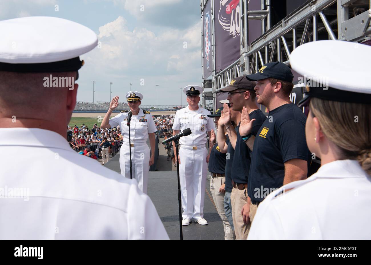 Cmdr. Lauren Majchrzak, Commanding Officer of Navy Talent Acquisition Group Nashville, enlists ...