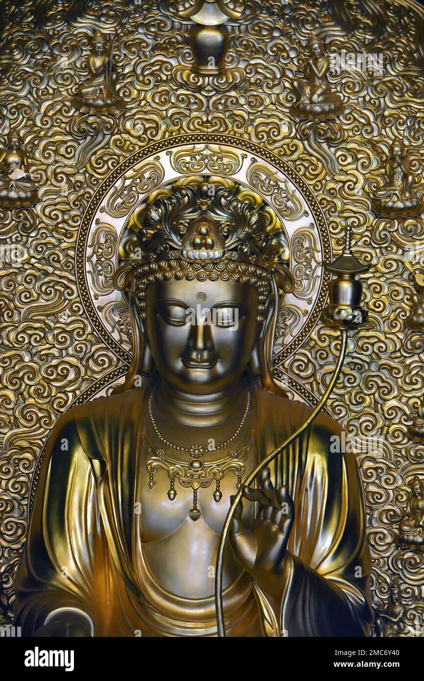 Buddha statue, Daci'en Temple komplex, Dàcí'ēn Sì, Xi'an, Hszian, China ...