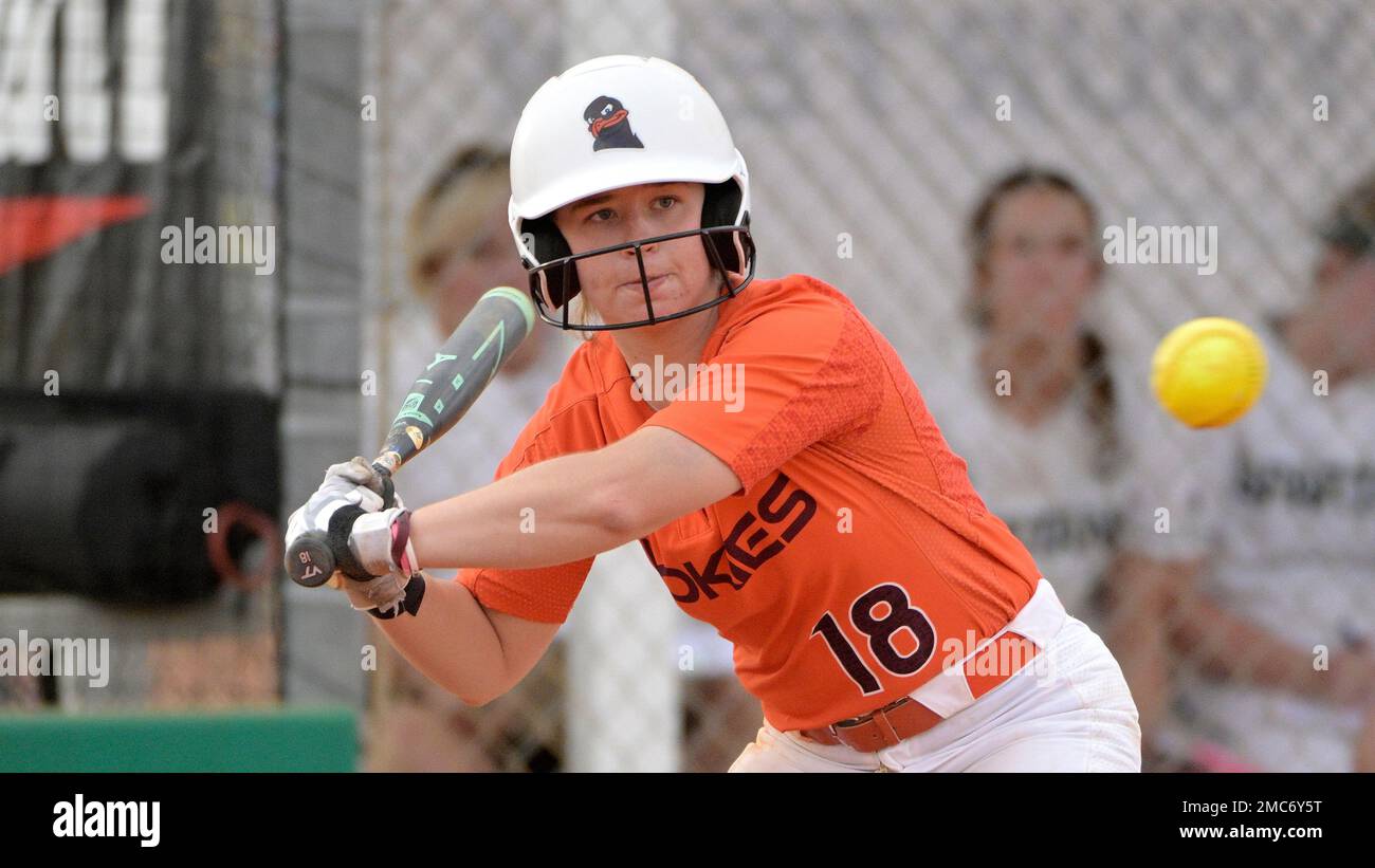 Virginia Tech's Mackenzie Lawter (18) during an NCAA softball game ...