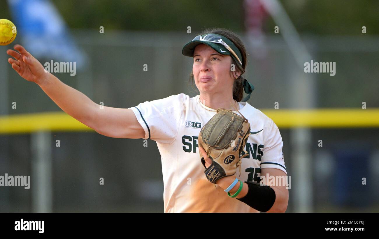 Michigan State infielder Marissa Trivelpiece (15) during an NCAA ...