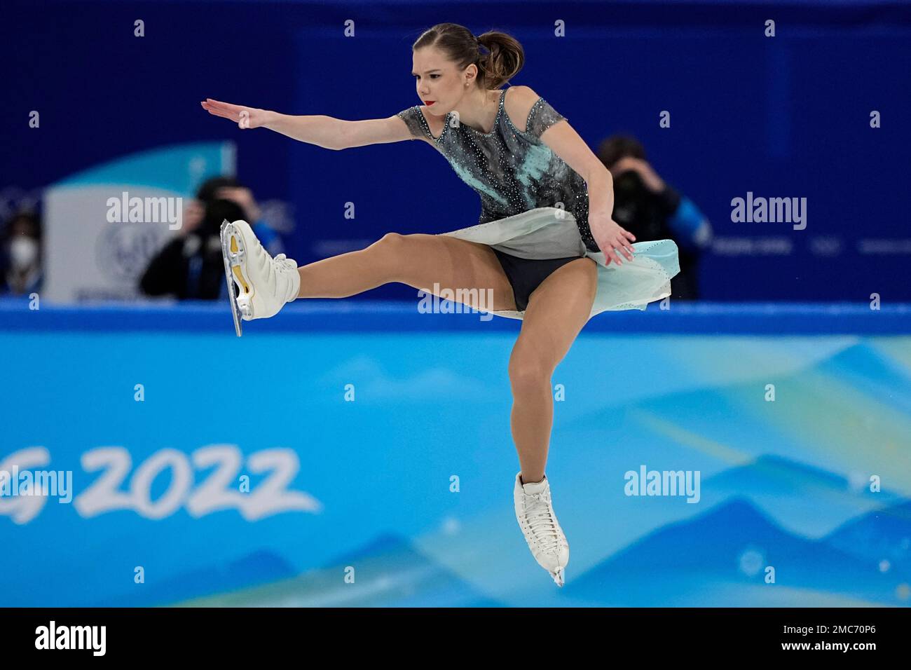 Viktoriia Safonova, of Belarus, competes in the women's short program ...