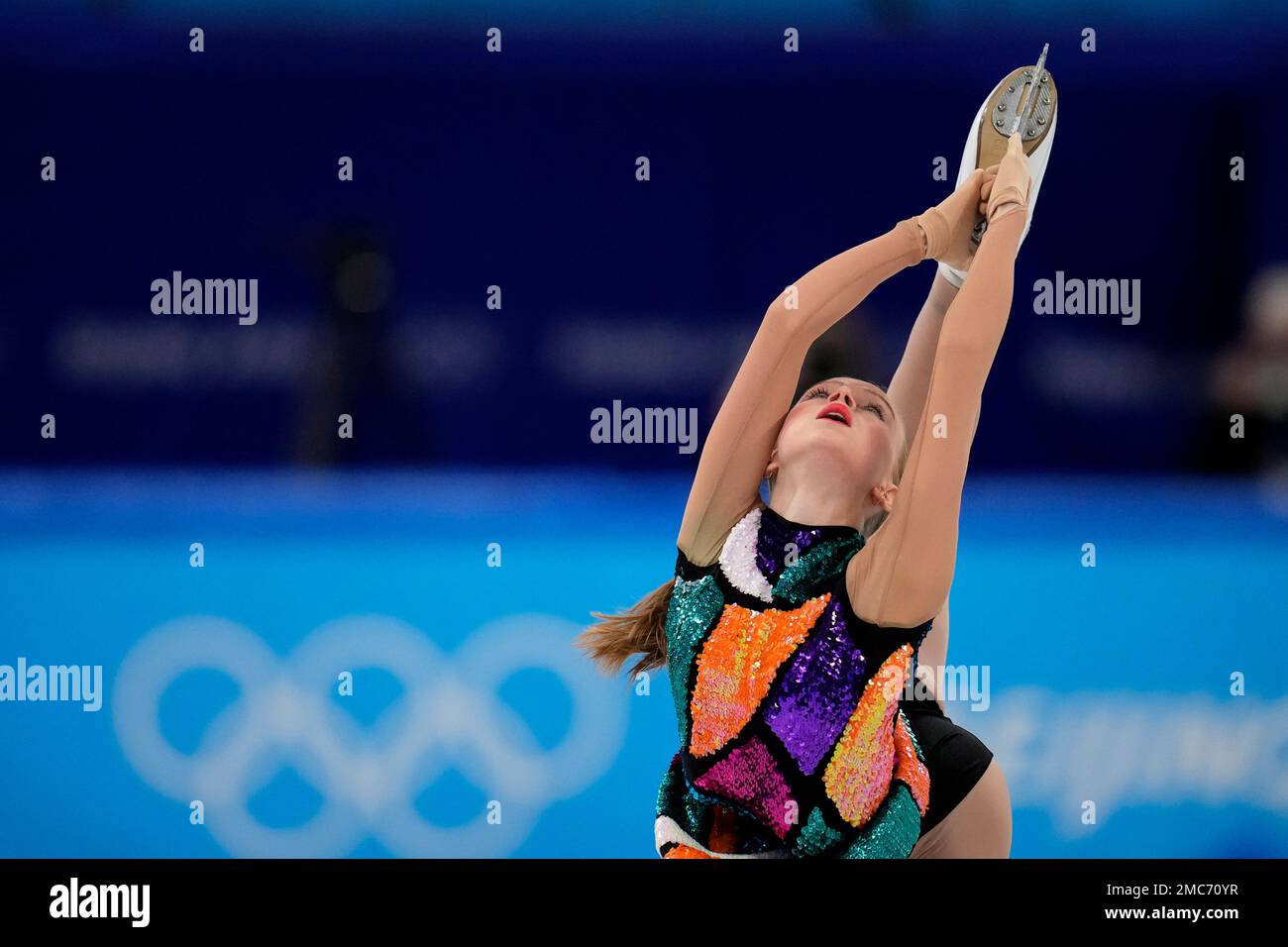 Eva-Lotta Kiibus, of Estonia, competes in the women's short program ...