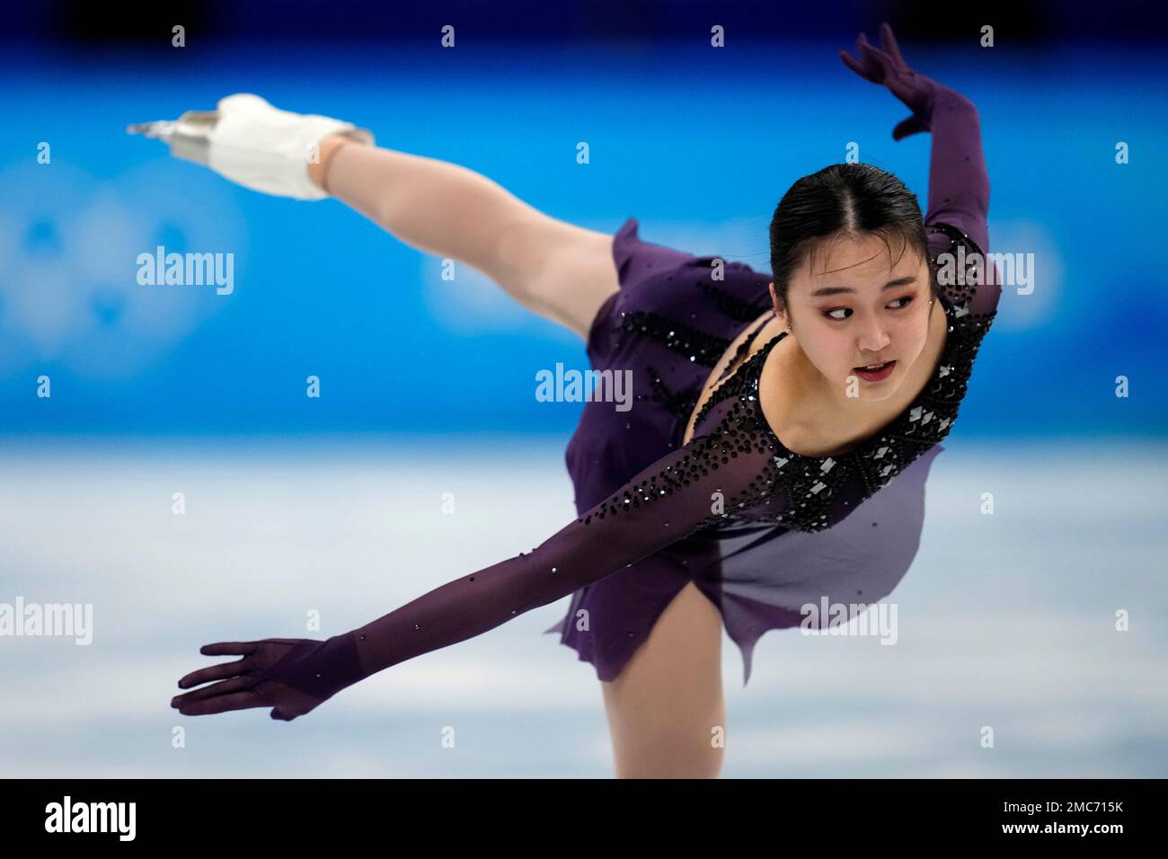 Zhu Yi, of China, competes in the women's short program during the ...