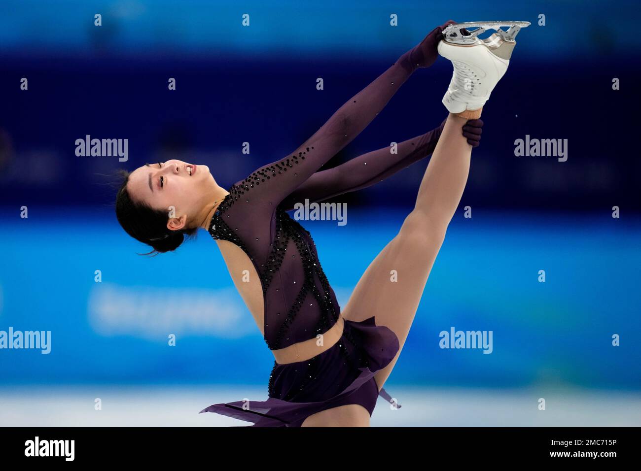 Zhu Yi, of China, competes in the women's short program during the ...
