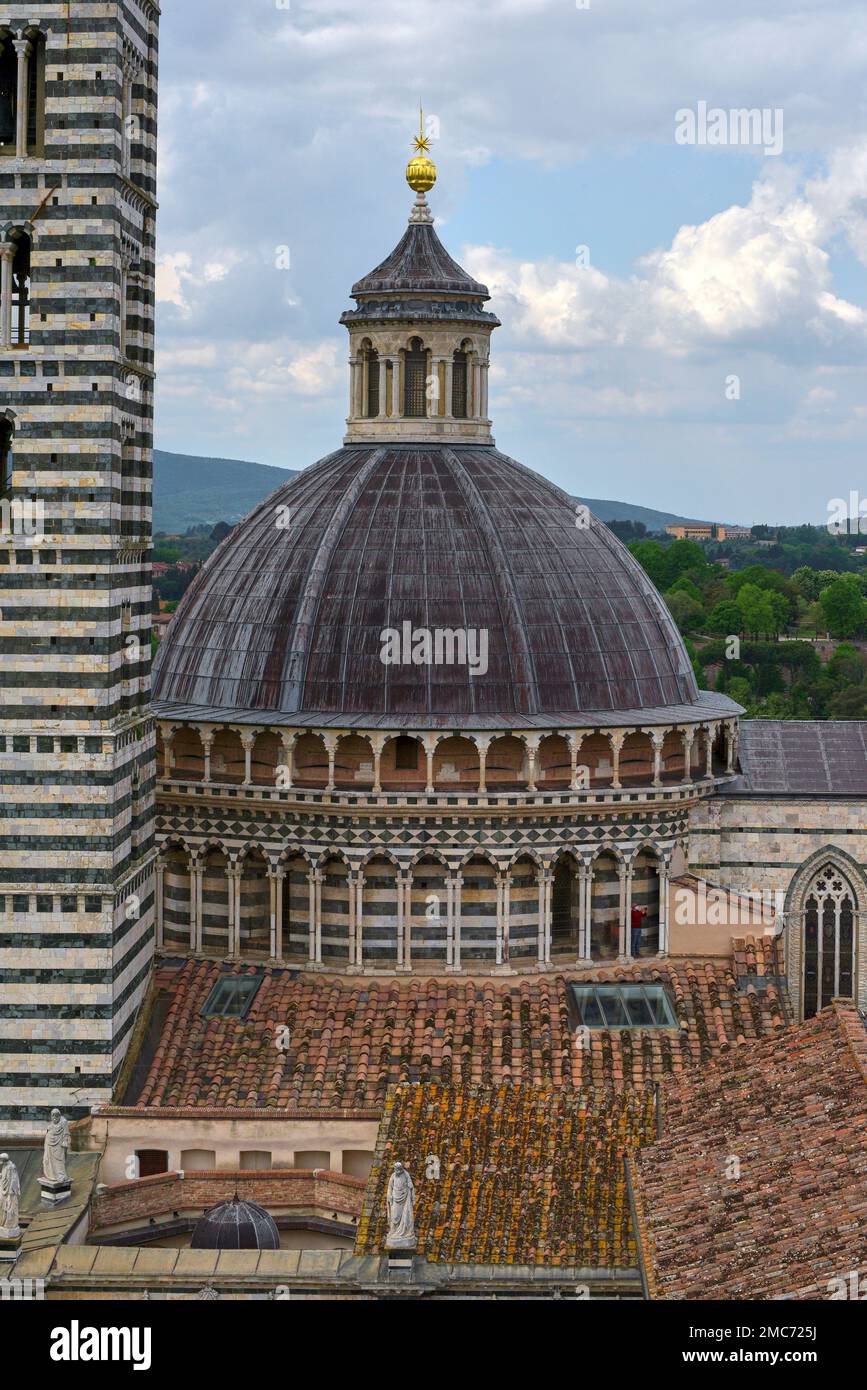 View on the city cathedral of Siena on a sunny day Stock Photo - Alamy