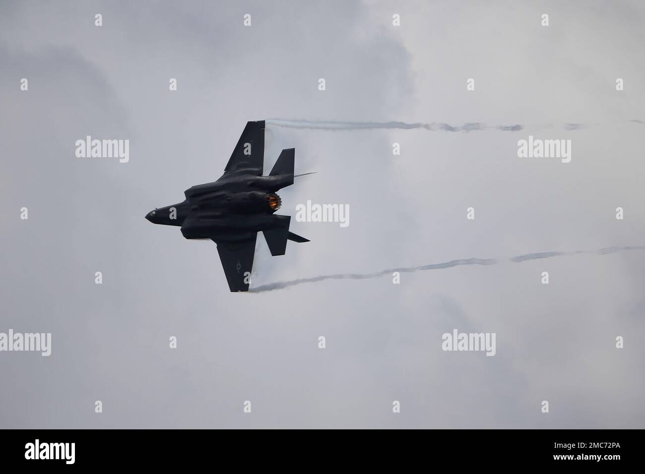 A United States Marine Corps F-35B Lightning II takes part in an aerial ...