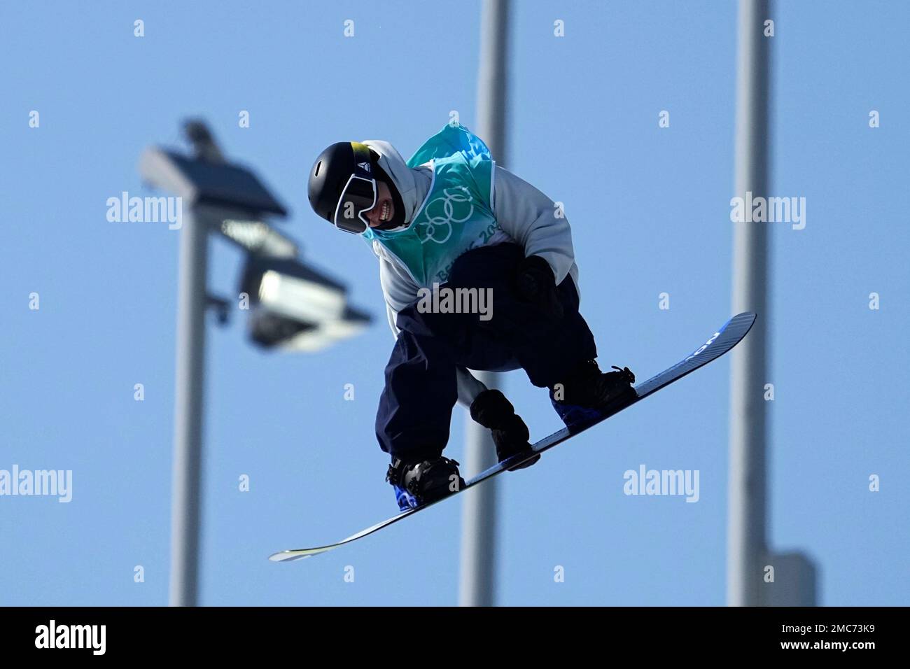 Sven Thorgren of Sweden competes during the men's snowboard big air ...