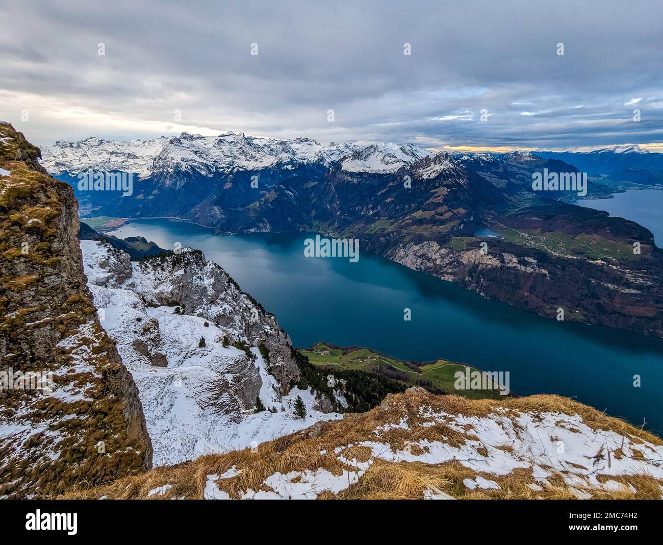 Snow covered mountains and ski slopes, ski area Stoos,Switzerland Stock ...