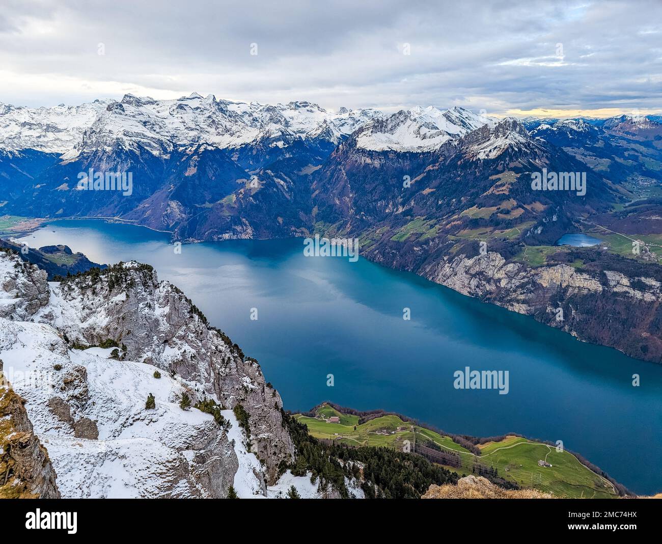 Snow covered mountains and ski slopes, ski area Stoos,Switzerland Stock ...