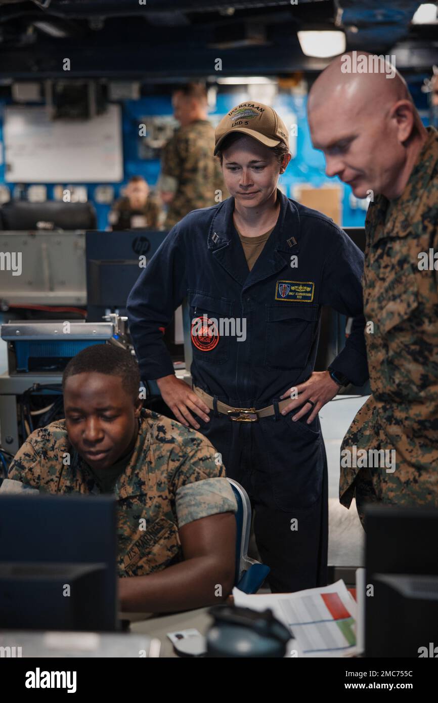 U.S. Navy Lt. Emily Scarborough, fire control officer, Bataan ...