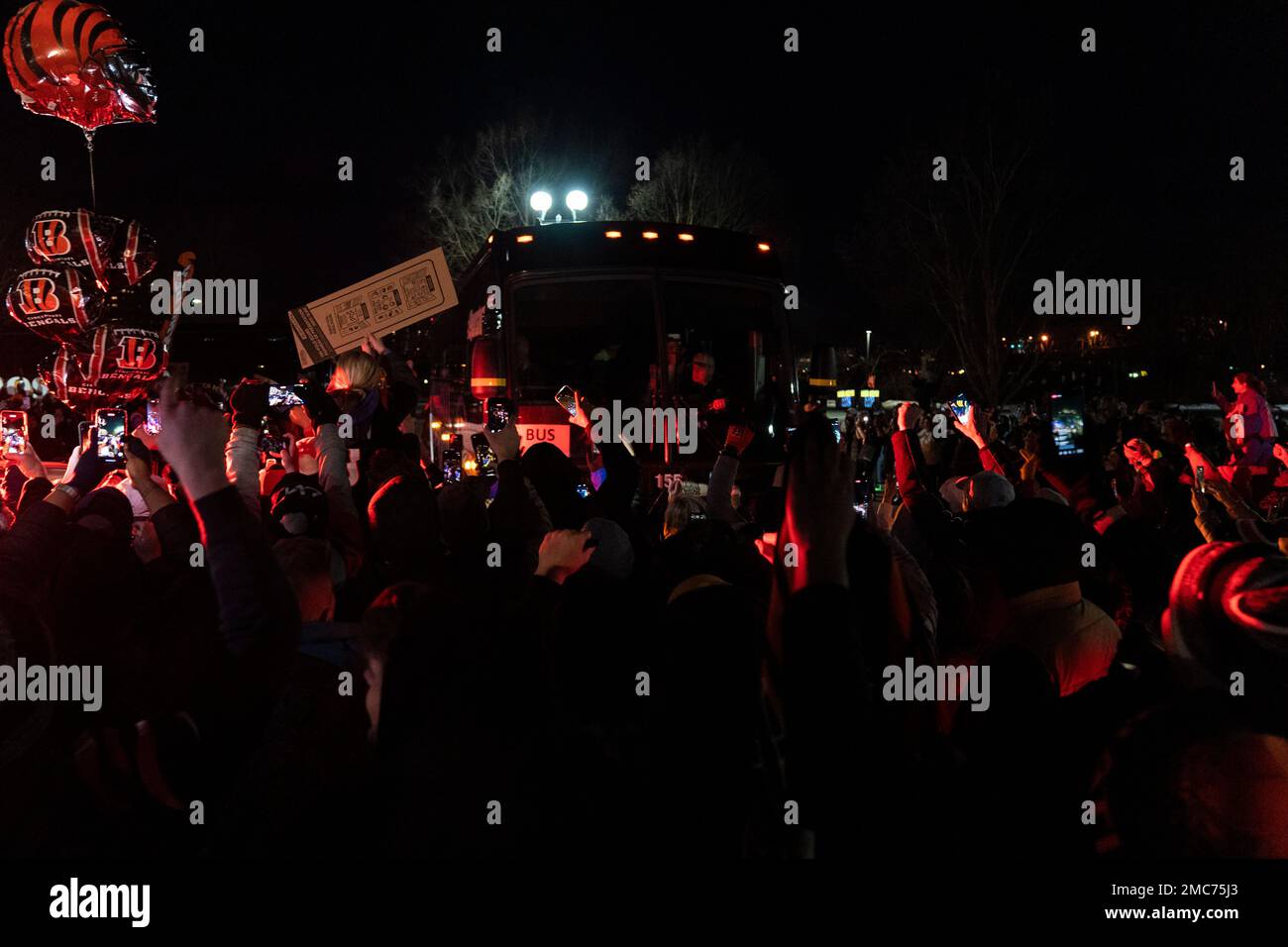 Fans stand outside of Paul Brown Stadium as the Cincinnati Bengals ...