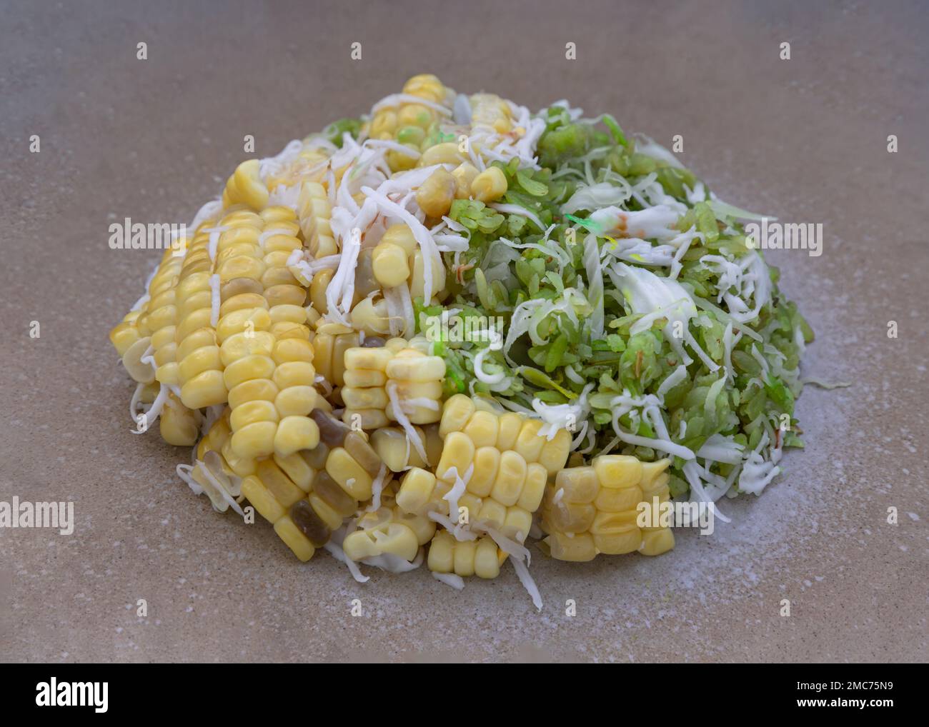 Pounded unripe rice Flakes Cereal (Glutinous rice is processed into ...