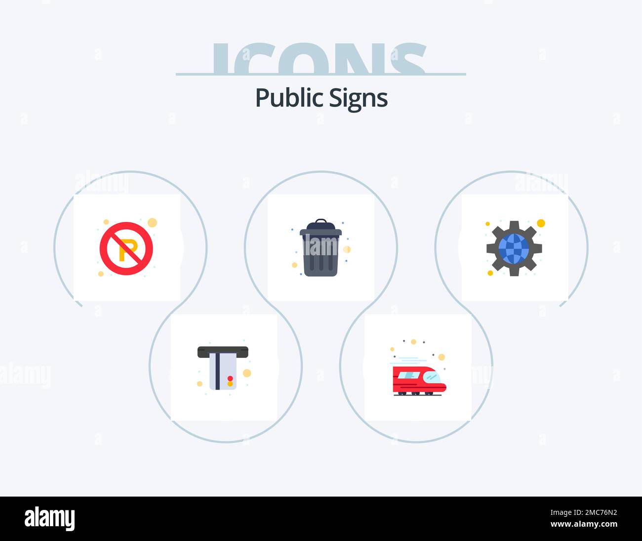 Public Signs Flat Icon Pack 5 Icon Design. public. configuration ...