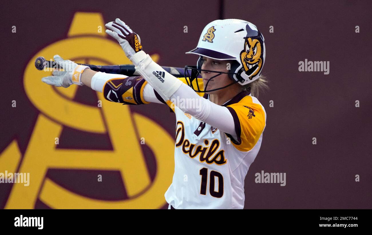Arizona State infielder Bella Loomis during an NCAA softball game ...