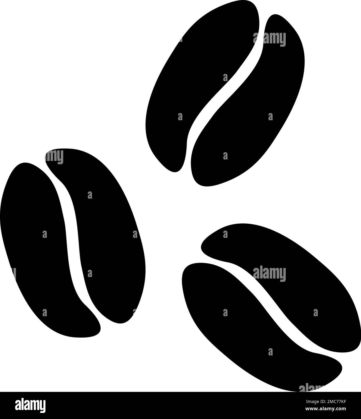 Organic Shaped Black Coffee Bean Icons. Vector Image Stock Vector Image ...